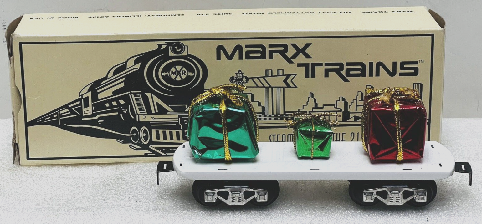 MODERN MARX TRAINS CHRISTMAS 1996 SPECIAL WHITE FLAT CAR WITH PACKAGES ...