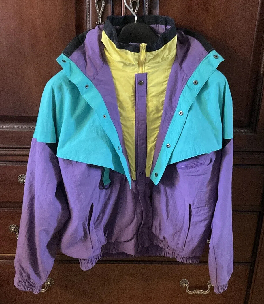 Multi Colored Ski Outdoor Fall Winter Jacket Coat Multi Layered Size LG ...