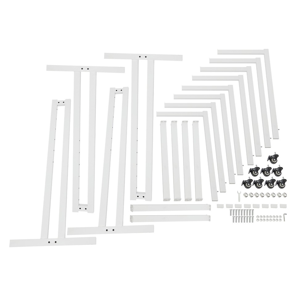 Clothing Heavy Duty Garment Racks White With 8 Arms Metal For Hanging ...