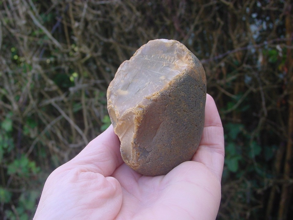 Acheulian Lower Palaeolithic Flint UNIFACIAL PEBBLE CHOPPER Hampshire ...
