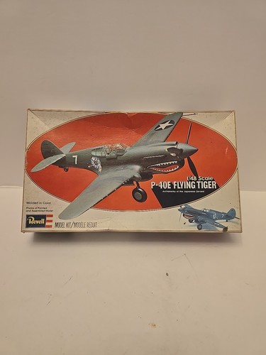 Revell 1/48 Model Plane Kit P-40E Flying Tiger Fighter Open Box ...