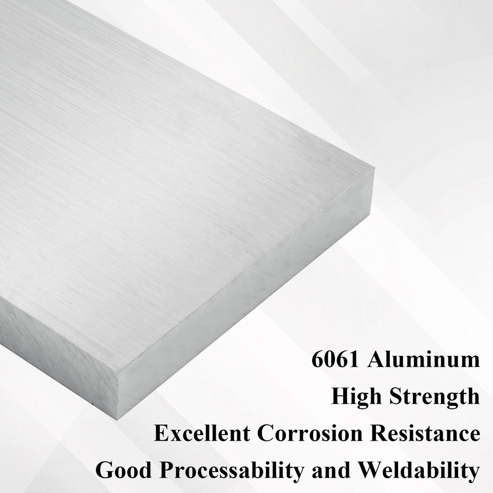 6061 Aluminum Sheet Metal 12 x 6 x 1 Inch Thick Flat Plain Aluminum ...
