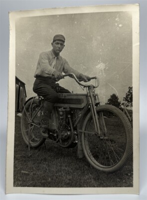 Antique Photo Rider & His Excelsior Auto Cycle Motorcycle in the 1920's ...