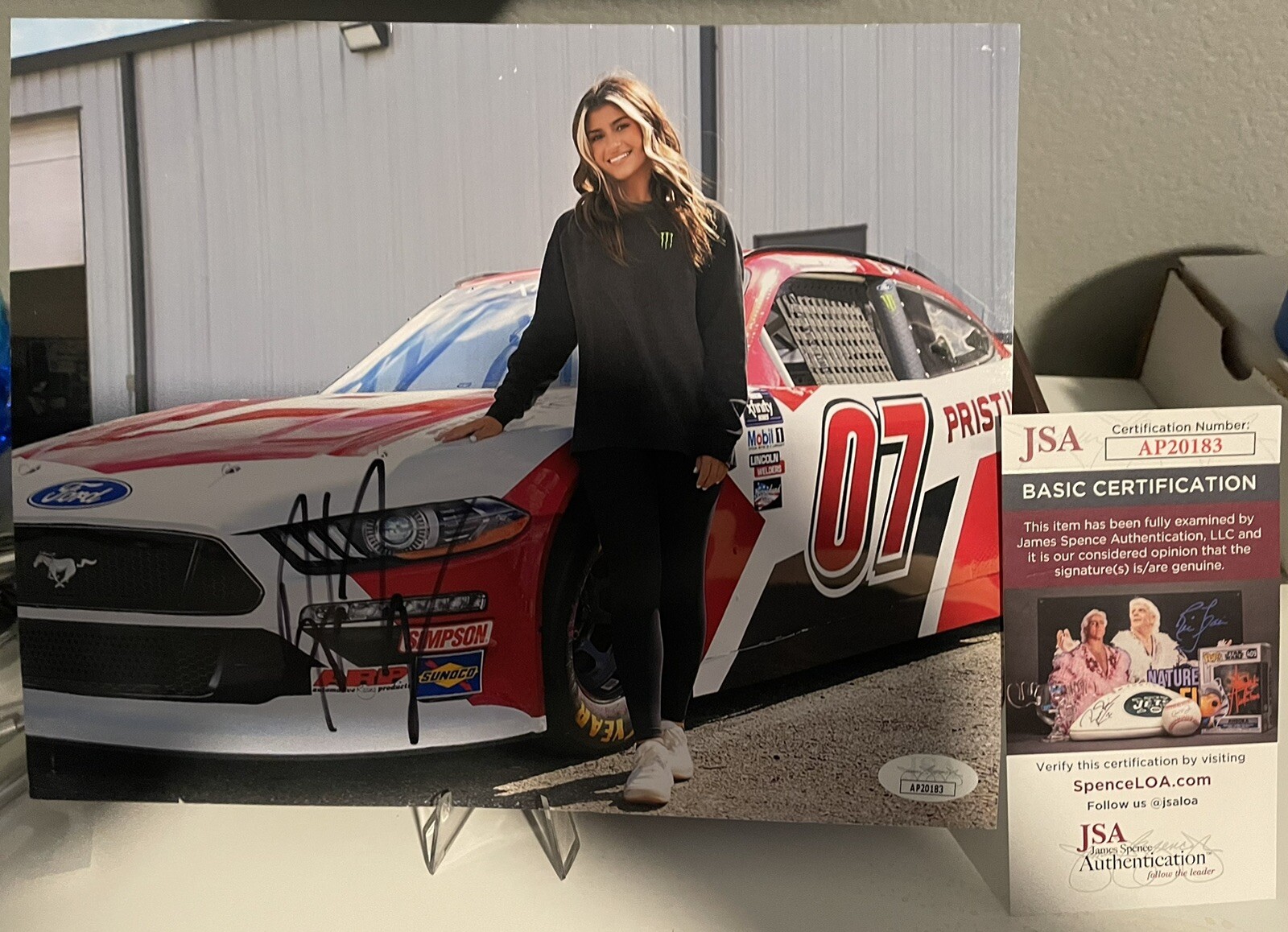 8x10 Autograph Hailie Deegan Signed Xfinity NASCAR JSA Authentication ...