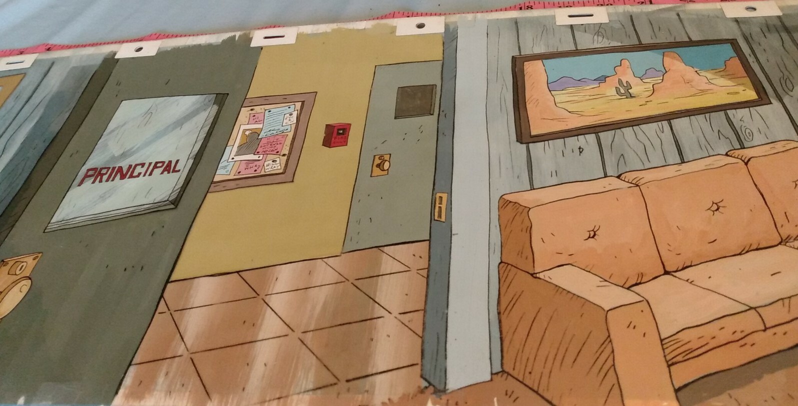 Vintage FAT ALBERT animation Cel background panoramic production art TV ...