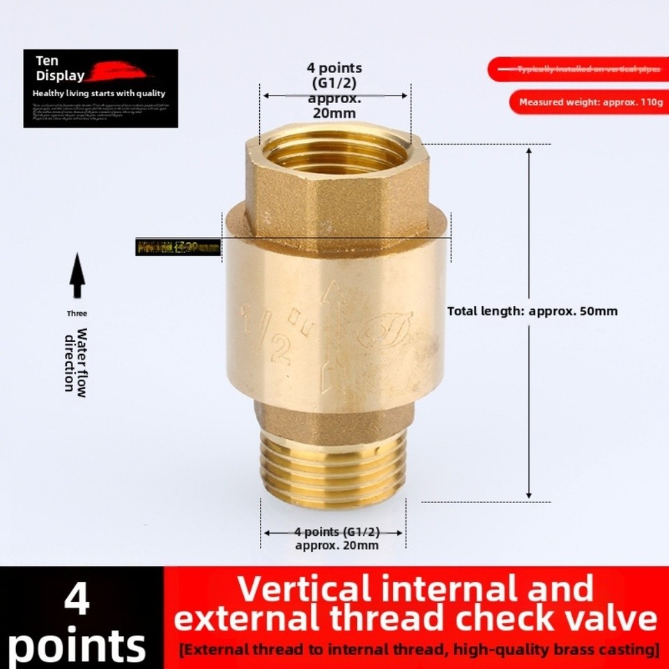 12 Inch Copper Check Valve Vertical for Water Meter and Water Heater ...