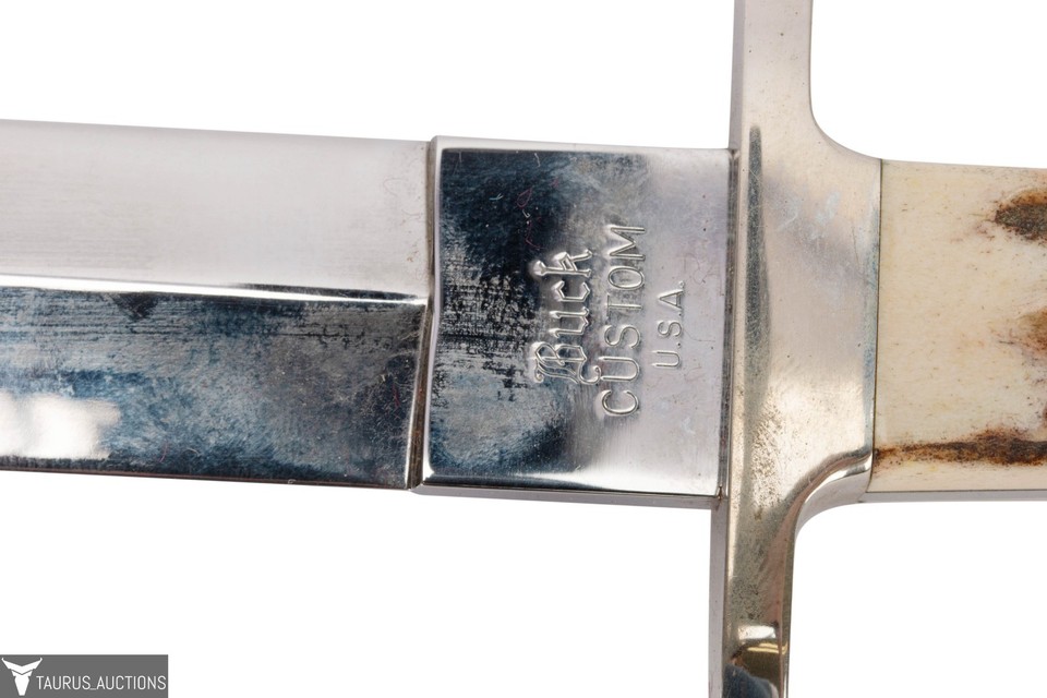 Buck 100th Annivesary Geranimo Bowie Knife 24kt. Inlay - Walnut Case ...