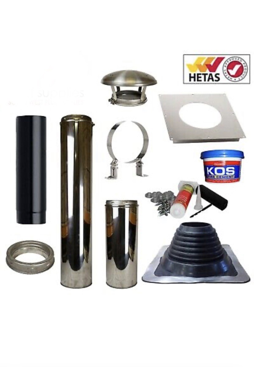 Caravan Twin Wall Flue Kit For Multifuel Stove Wood Burner Chimney ...