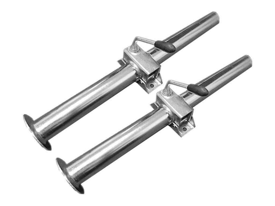Trailer Prop Stand Drop Tubes & Clamps 48MM x 600MM X2 (Caravan Support ...