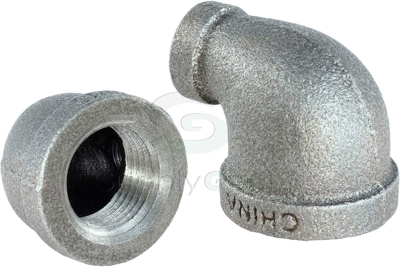 3 x 1-1/2 Galvanized Malleable Reducing 90 Degree Elbow for 150 LBS ...