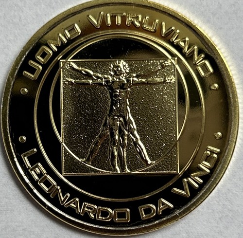 Leonardo da Vinci 1452 - 1915 - Vitruvian Man - Italy Souvenir Gold ...