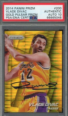 Vlade Divac Autographed 2014 Panini Gold Prizm Card #200 Auto Graded ...