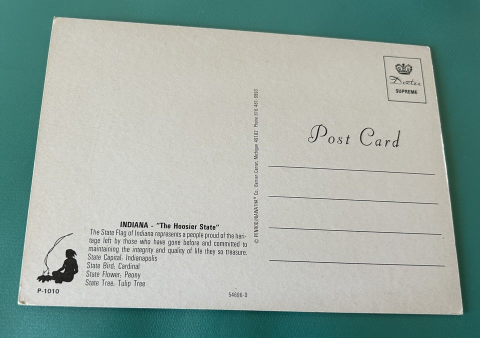 Indiana The Hoosier State Flag Post Card | eBay