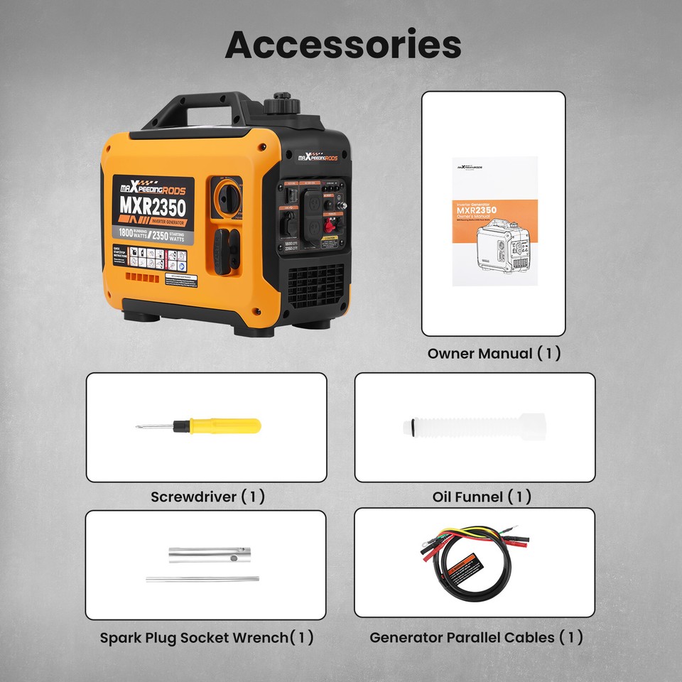 120V 2300W Inverter Generator Portable light weight Gas Power For ...