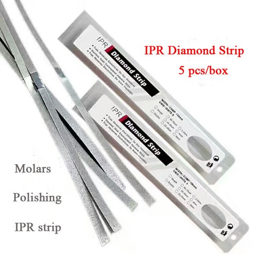 5 Dental Slotted 60-70um 6mm Orthodontic IPR Diamond Strips Med Grit ...