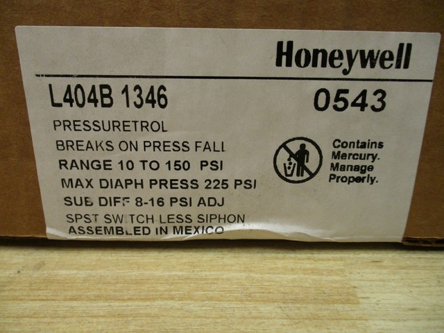 Honeywell Pressuretrol Controller L404b 1346 * for sale online | eBay