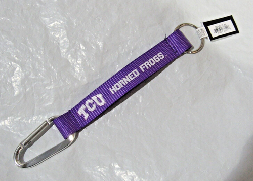 NCAA TCU Horned Frogs Purple Wristlet w/Key Ring & Carabiner 8.5" long ...