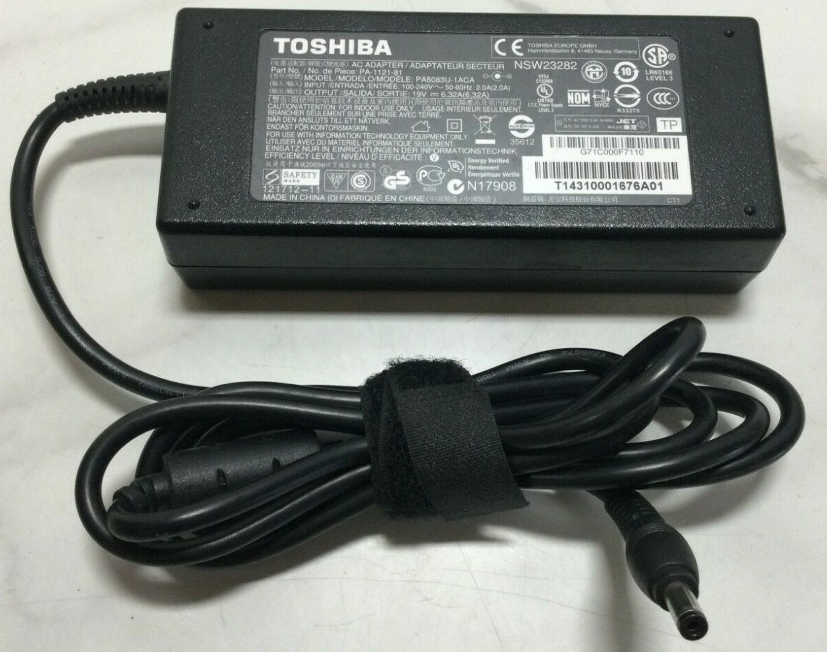 GENUINE TOSHIBA LAPTOP CHARGER 19V - 6.32A 120W WITH POWER LEAD REF ...