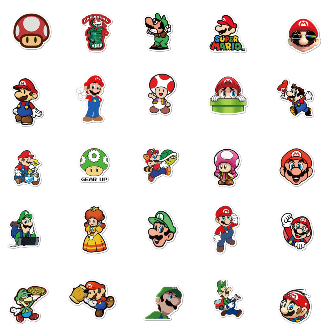 50pcs Super Mario Luigi Jumpman Mushroom Donkey Kong Game Stickers Car ...