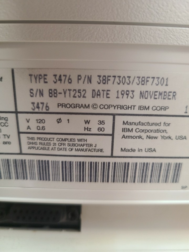 IBM 3476 BGX/BAX Green Amber Twinax Dumb Terminal Workstation 102 Key ...