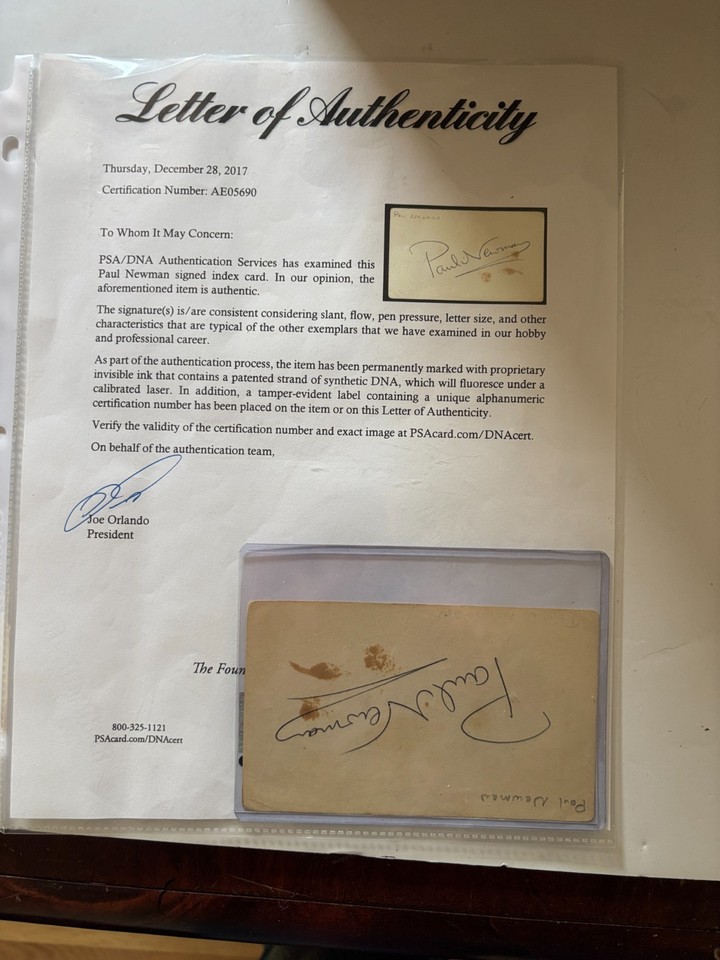 PAUL NEWMAN SIGNED 3X5 CARD Signature PSA COA | eBay