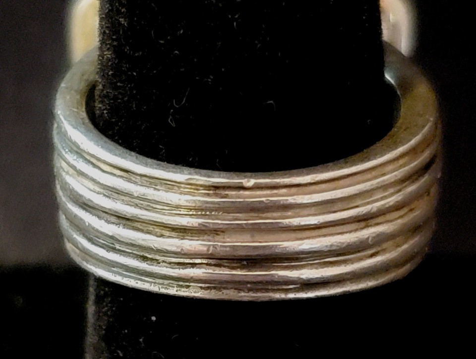 SLANE & SLANE Vintage Embossed Sterling Silver Ring with Blue Topaz ...