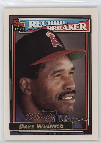 1992 Topps Record Breaker Gold Winner Dave Winfield (Large Logo on Back ...