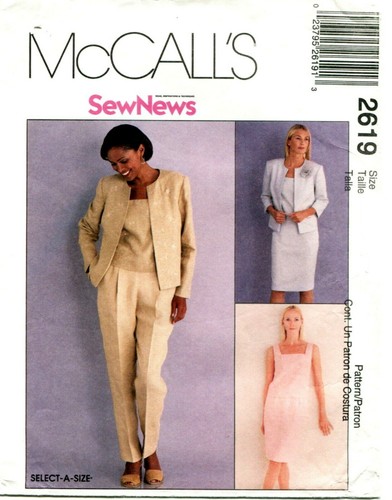 McCalls 2619 Jacket Top Pants Skirt Flower Misses Sewing Pattern Uncut ...