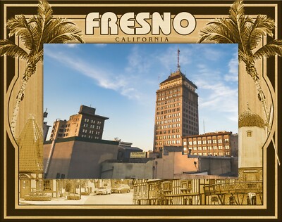 Fresno California Laser Engraved Wood Picture Frame Landscape (3 x 5 ...