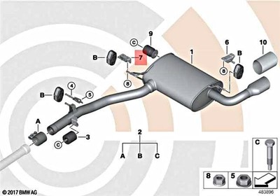 Genuine BMW X3 F25 F26 X3 18d 20dX 28dX Bracket Rear Silencer Right ...