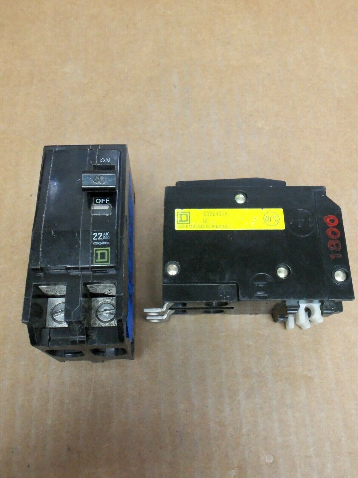 NEW NO BOX Square D QOB QOB240VH 2 Pole 120/240V 40 Amp 22k yellow | eBay