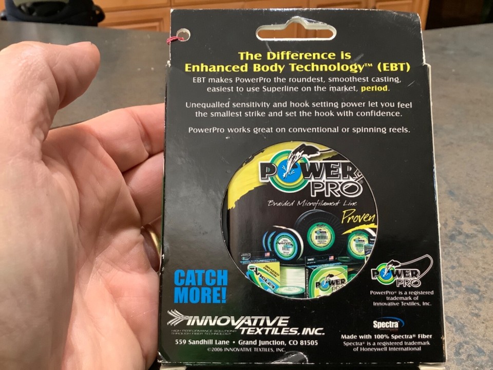 Power Pro braided 65 LB. Fishing line 300 YD. Phantom Red 16LB ...