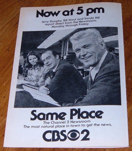 1974 KNXT TV NEWS AD SANDY HILL BILL STOUT JERRY DUNPHY LOS ANGELES ...