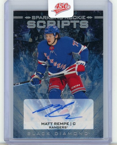 UD Black Diamond 2024/25 - Sparkling Rookie Scripts Auto - Matt Rempe ...