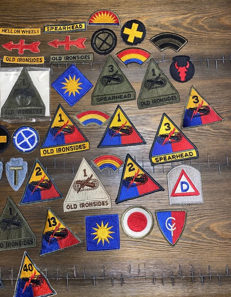 Lot 56 MIXED MILITARY PATCH 1st Armored Division ARMY WW2 WWII Vietnam ...