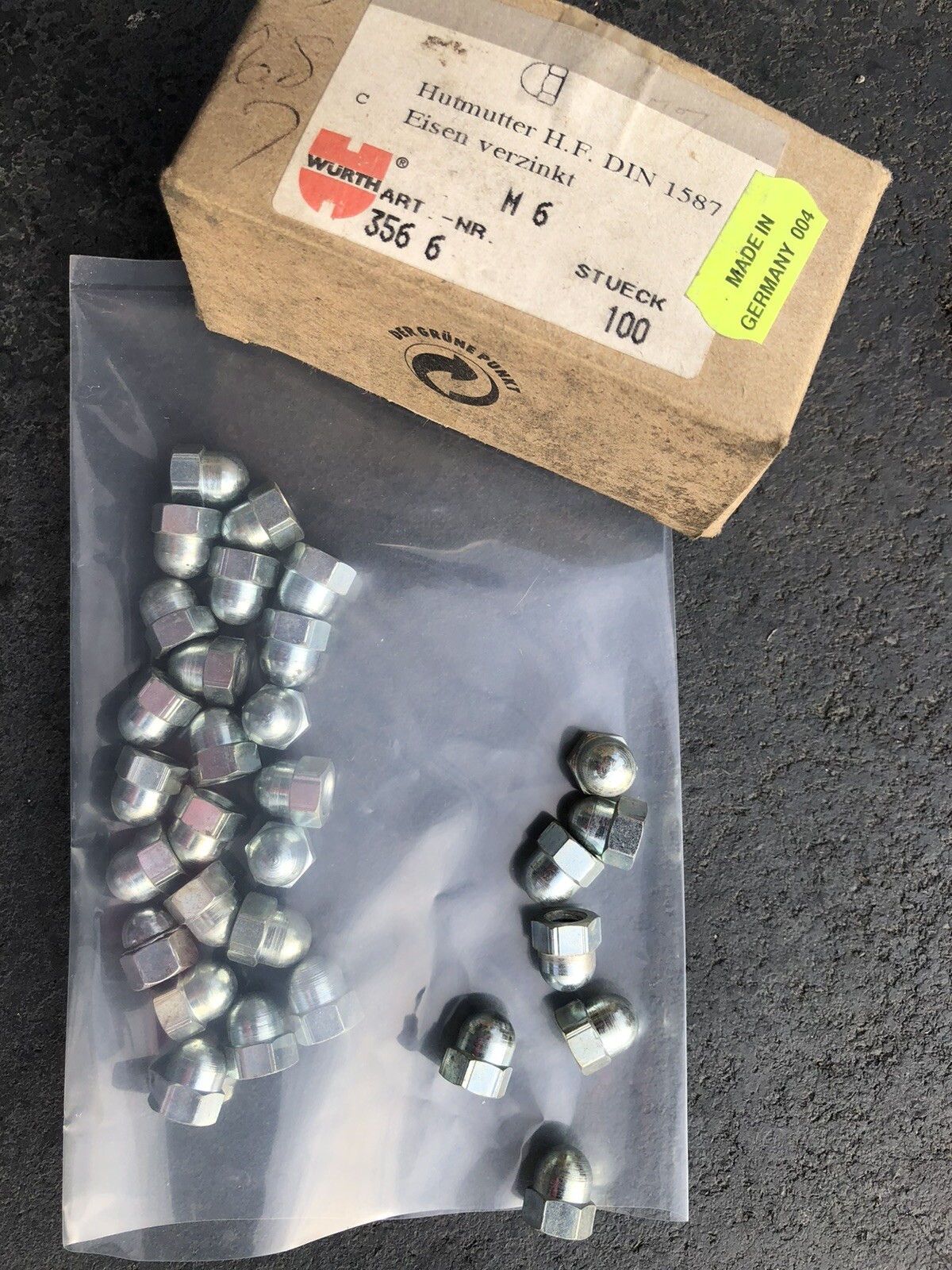 30 Wurth German Acorn Dome Nut Steel M6-1.00xM10 ZN Zinc DIN1587 | eBay