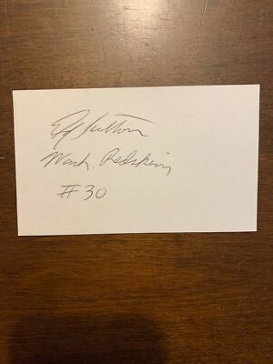 EDDIE SUTTON - REDSKINS FOOTBALL - AUTHENTIC AUTOGRAPH SIGNED INDEX ...
