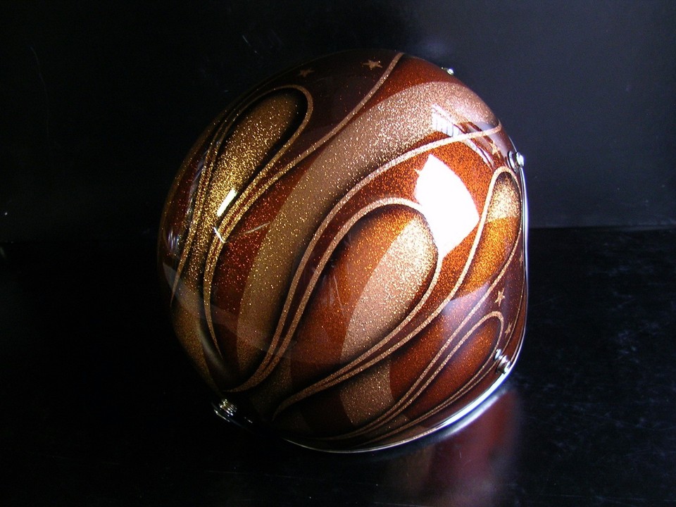 Vintage Style Open Face Motorcycle Helmet with metal flake | Multicolor ...