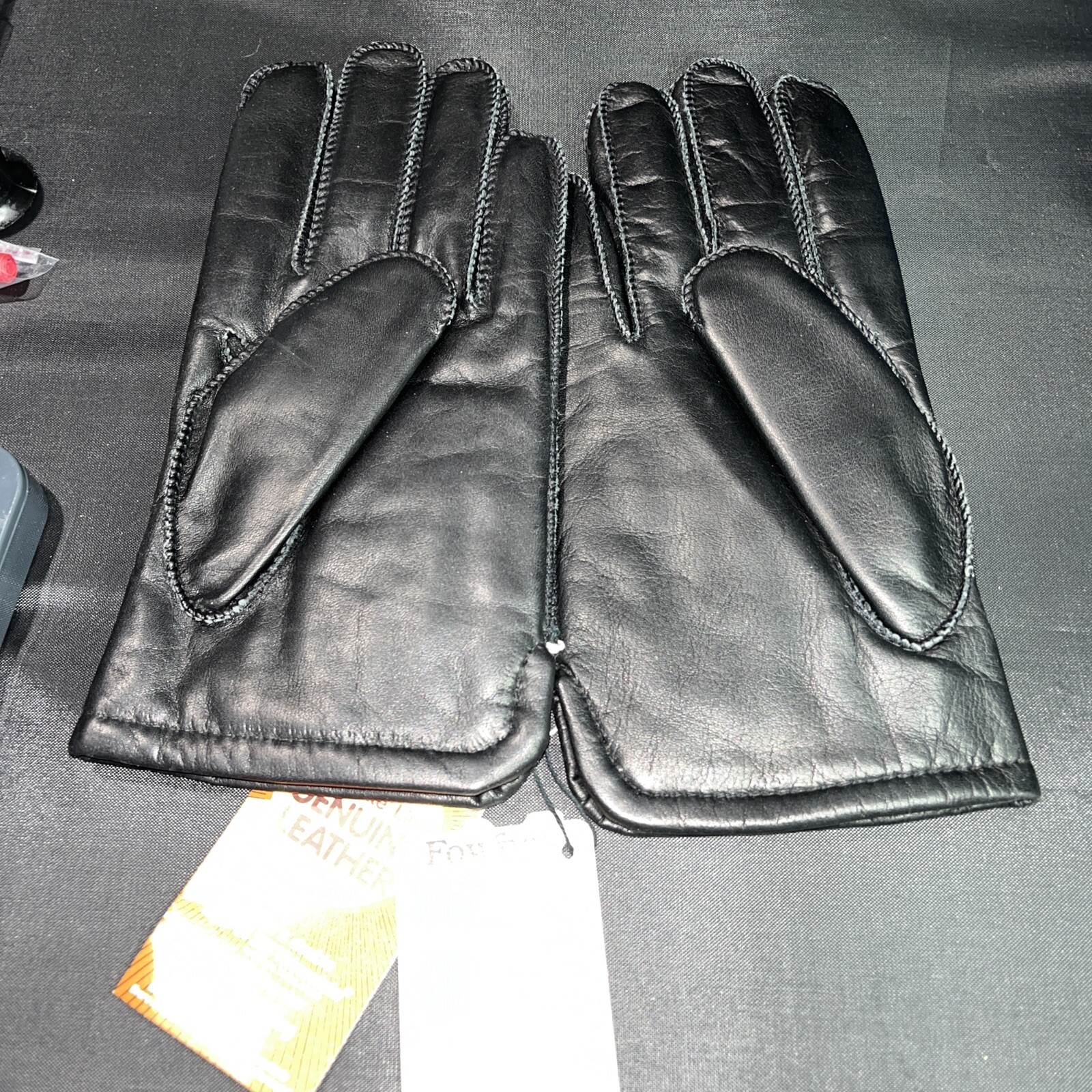 FOWNES BROTHERS THINSULATE MEN'S BLACK LEATHER GLOVES SIZE MEDIUM NWT ...