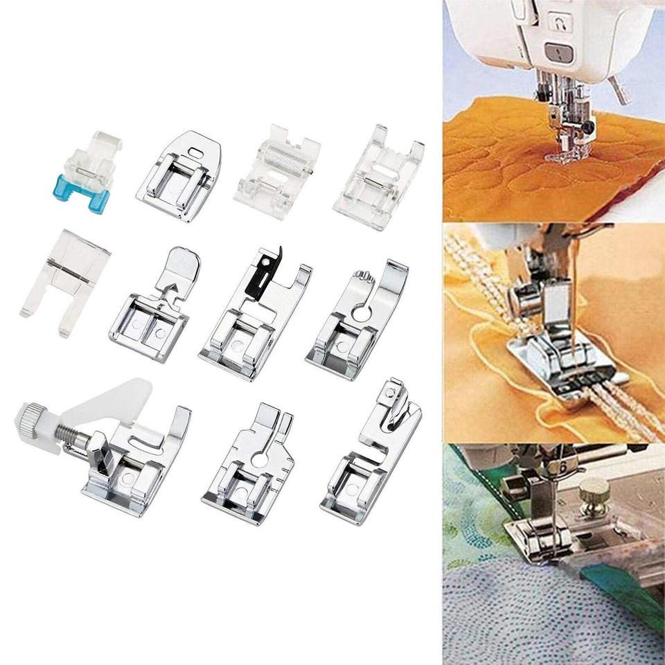 11pcs Pressing Zipper Roller Presser Foot For Domestic Sewing Machines ...