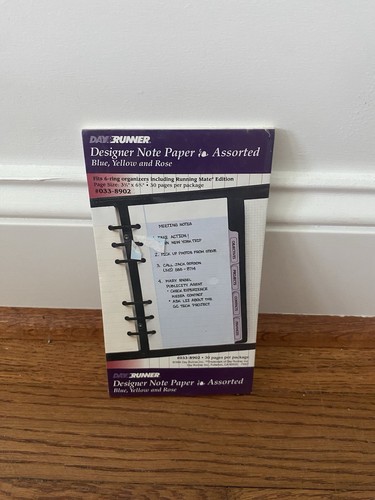 Day Runner Refill Pages Designer Note Paper Asst 033-8902 1994 New 6 ...