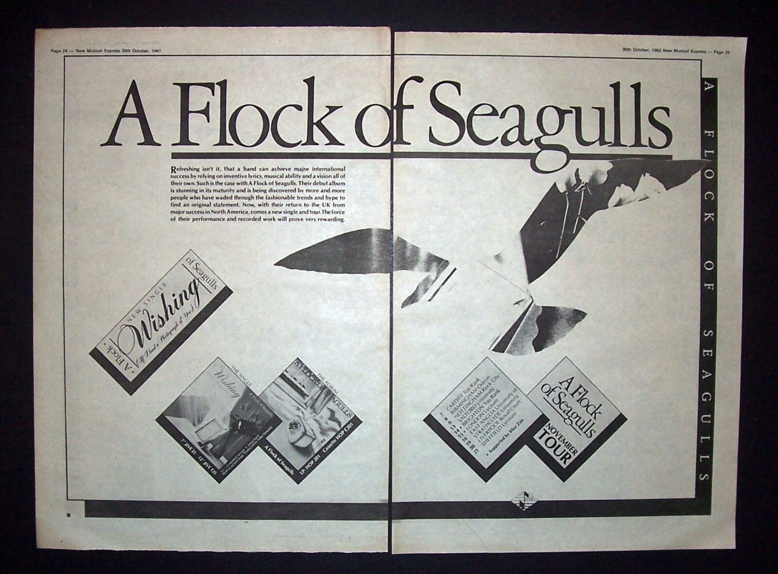 A Flock Of Seagulls Wishing Debut 1st Album Two Sheet 1982 Poster Type ...