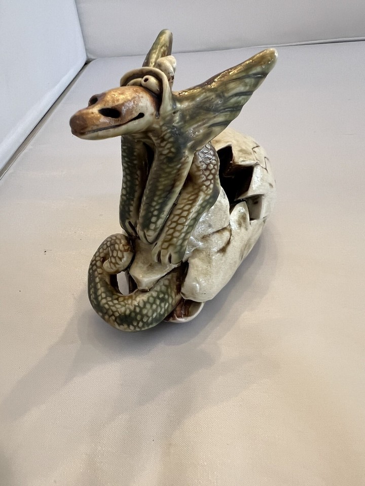 Wild Earth Lila Stuart Pottery Figure Baby Dragon Hatching From Egg ...