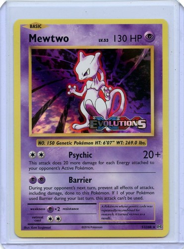 2016 Pokemon XY Evolutions Prerelease MEWTWO Holo 51/108 | eBay Australia