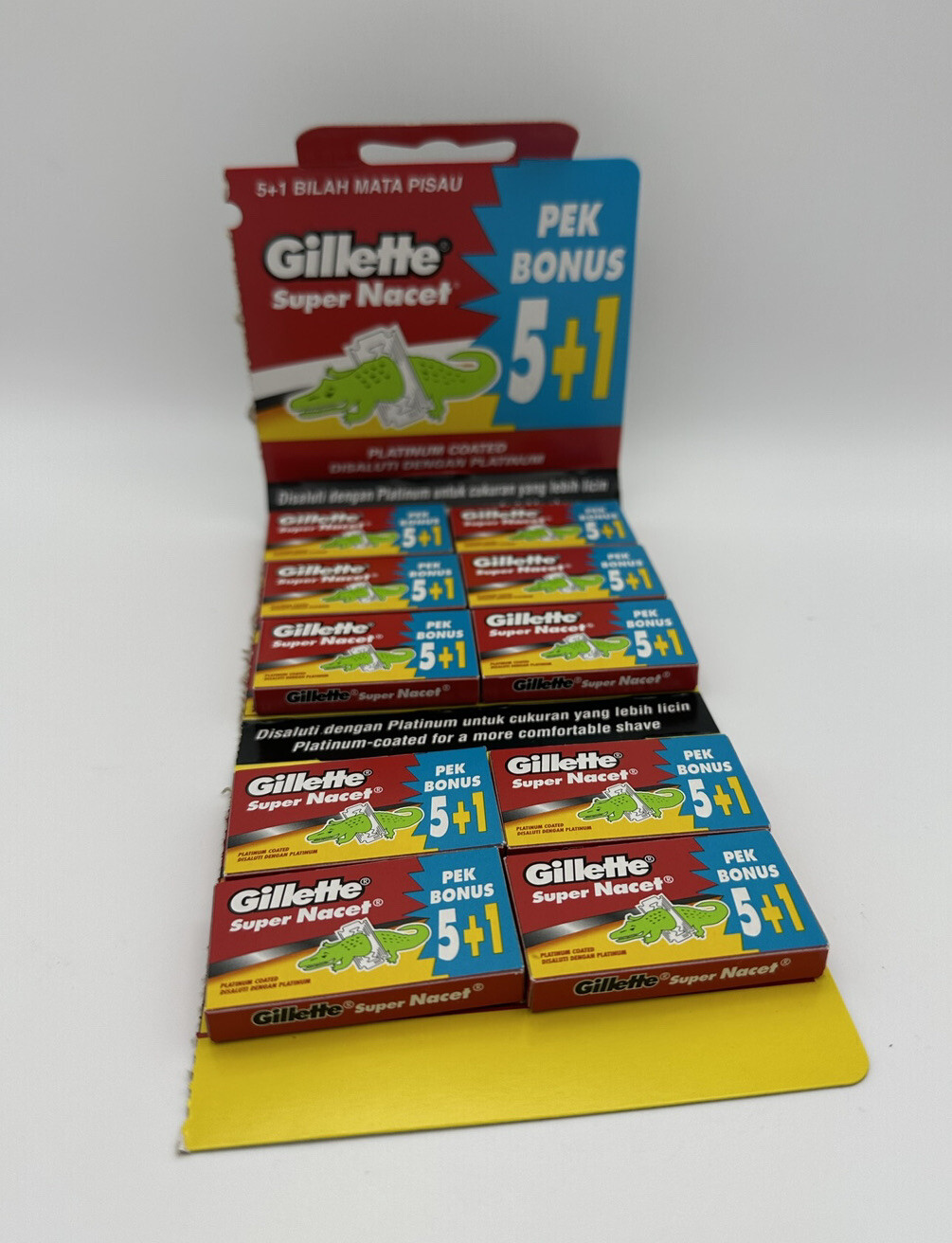 Gillette Super Nacet Razor Blades (60count) Platinum Coated 10 Packs of ...