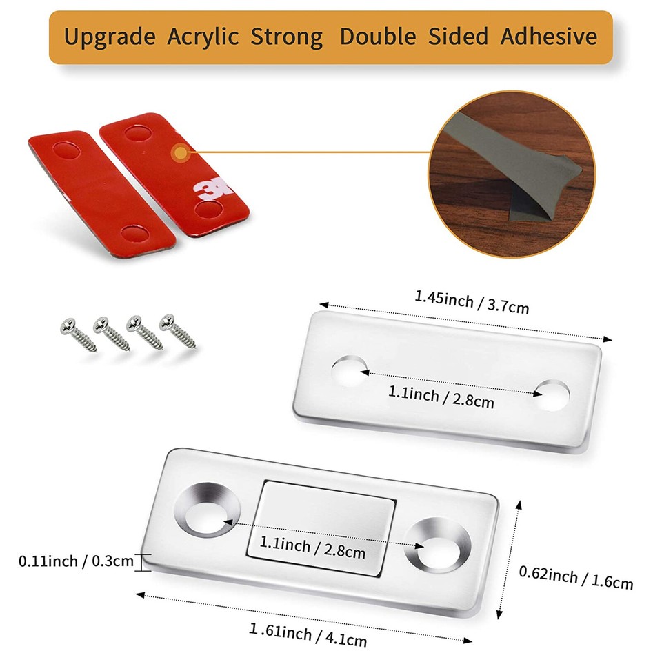 Strong Magnetic Door Closer Cabinet Catch Latch Cupboard Ultra Thin ...
