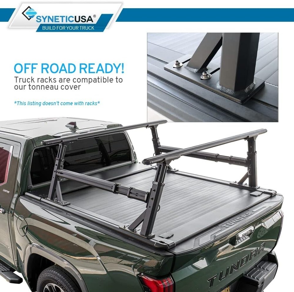 MR Retractable Tonneau Cover + Rack Fits 2007-26 Toyota Tundra 5.5ft w ...