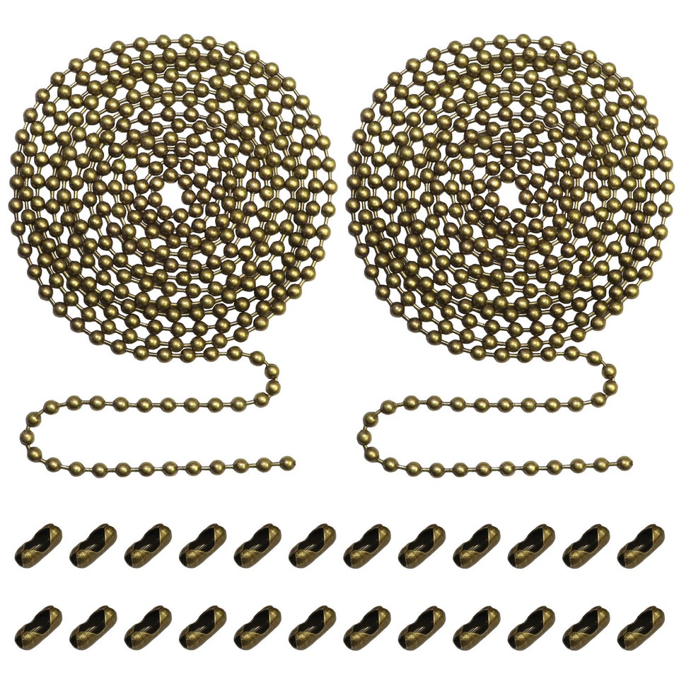 2pack Beaded Pull Chain Extension with Connector 10 Feet Beaded Roller ...