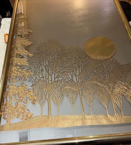 Vintage 1970 Mirror With Eglomise Arbored Landscape 25x37 #5365 | eBay