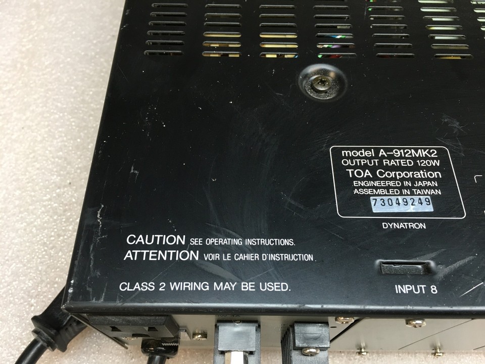 TOA 900 Series II A-912MK2 8-Channel Mixer Power Amplifier 180W See ...